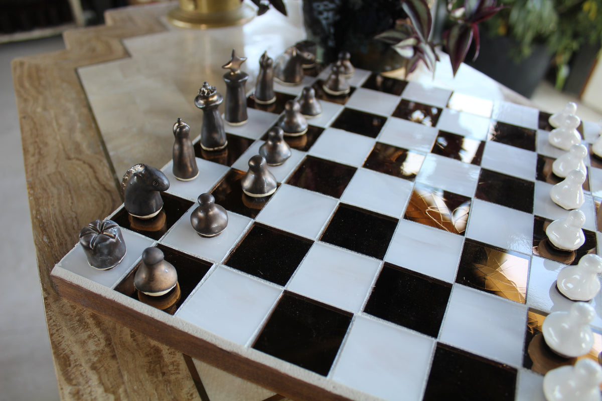 Metallic & White Set – Mad Chess Company